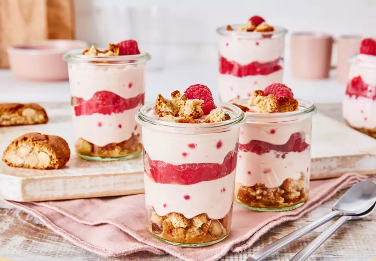 Raspberry Cream Dessert from a Dr Oetker Mix